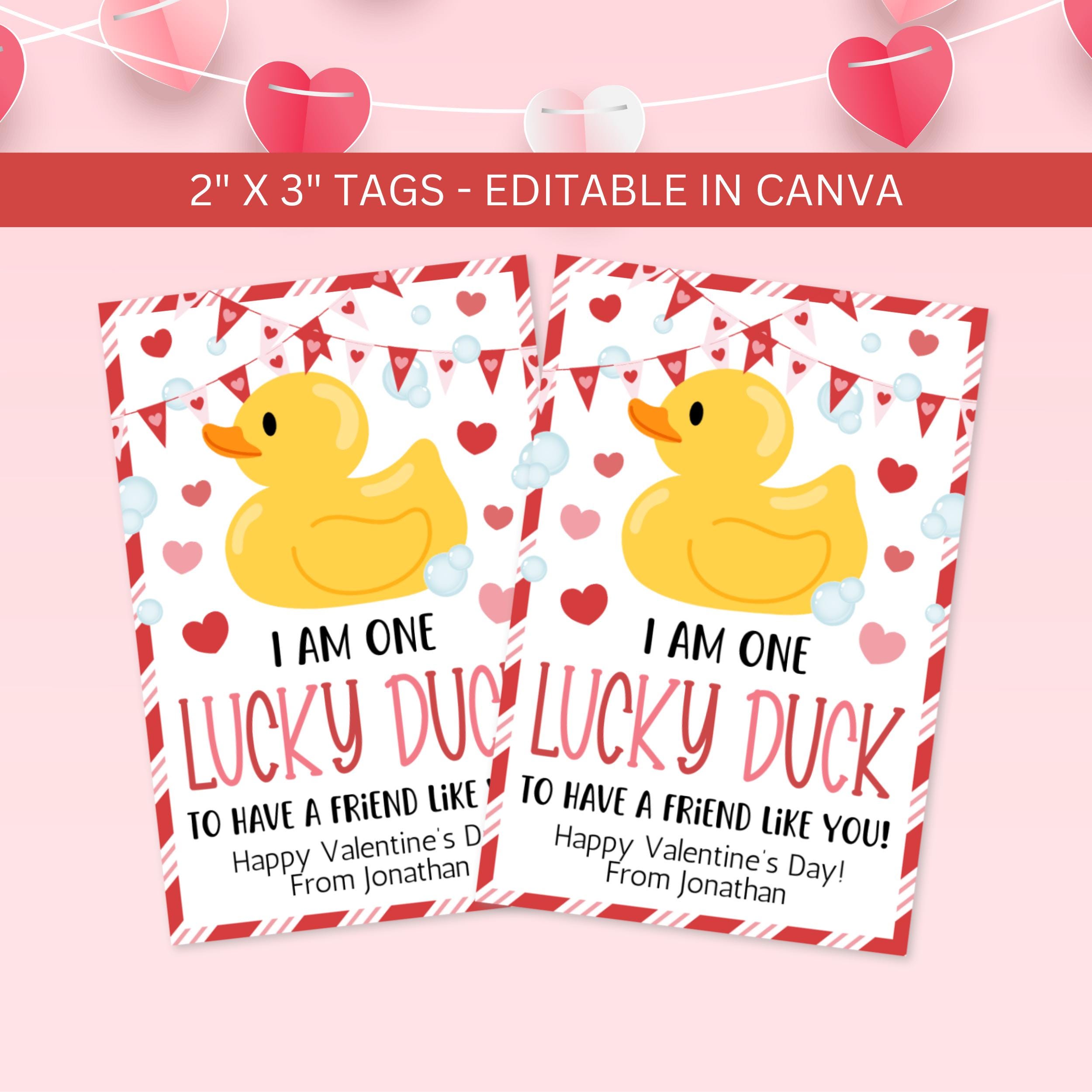 Rubber Duck Valentine Tag Editable: Kindergarten Preschool Daycare ...