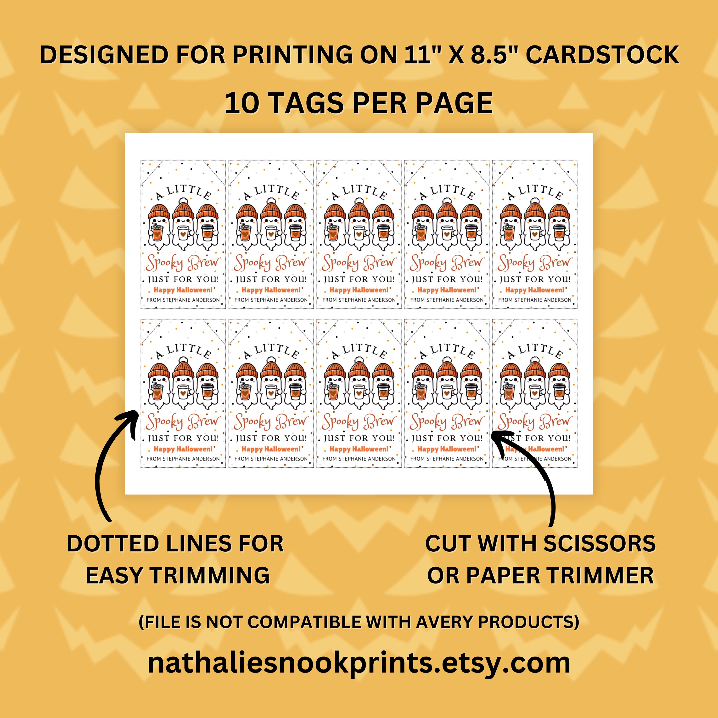 Halloween Coffee Teacher Tag Editable Printable Template, Spooky Brew ...