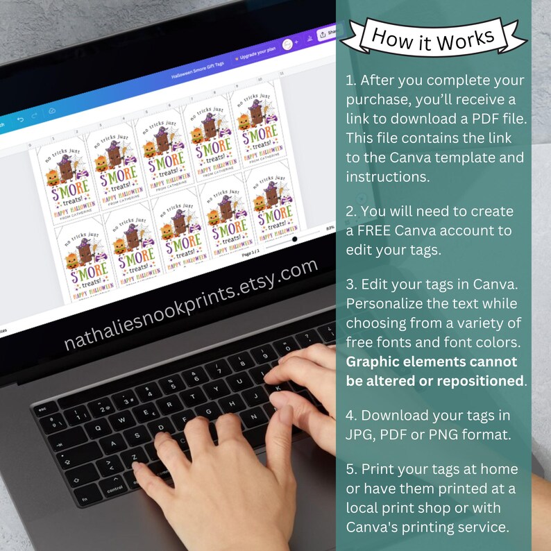 Halloween Smores Kit Favor Tag Editable, Printable S'mores Trick or ...