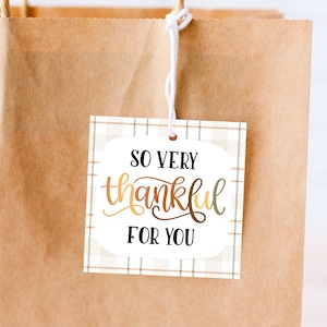 Thankful for You Cookie Tag Fall Printable, so Very Thankful Autumn Tag ...