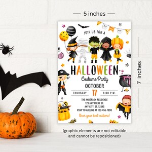 Kids Halloween Costume Party Invitation Editable, Printable Kids ...