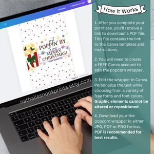 Christmas Popcorn Wrappers Editable Template, Customizable Printable ...