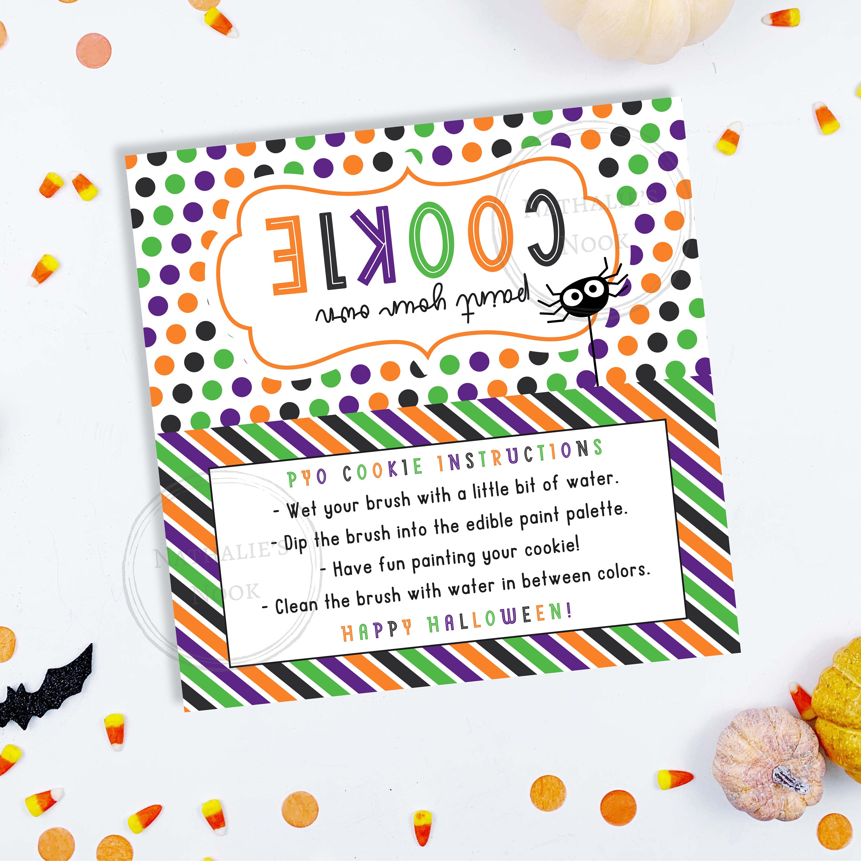 PYO Cookie Bag Toppers Halloween Instructions Printable, Paint Your Own ...