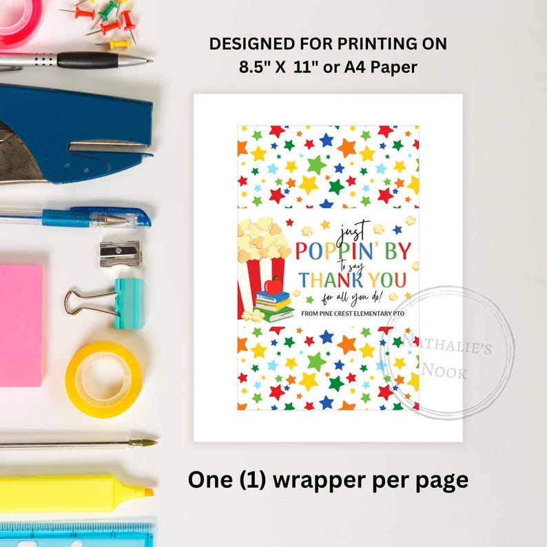 Teacher Appreciation Week Popcorn Wrapper Editable, Printable Popping ...
