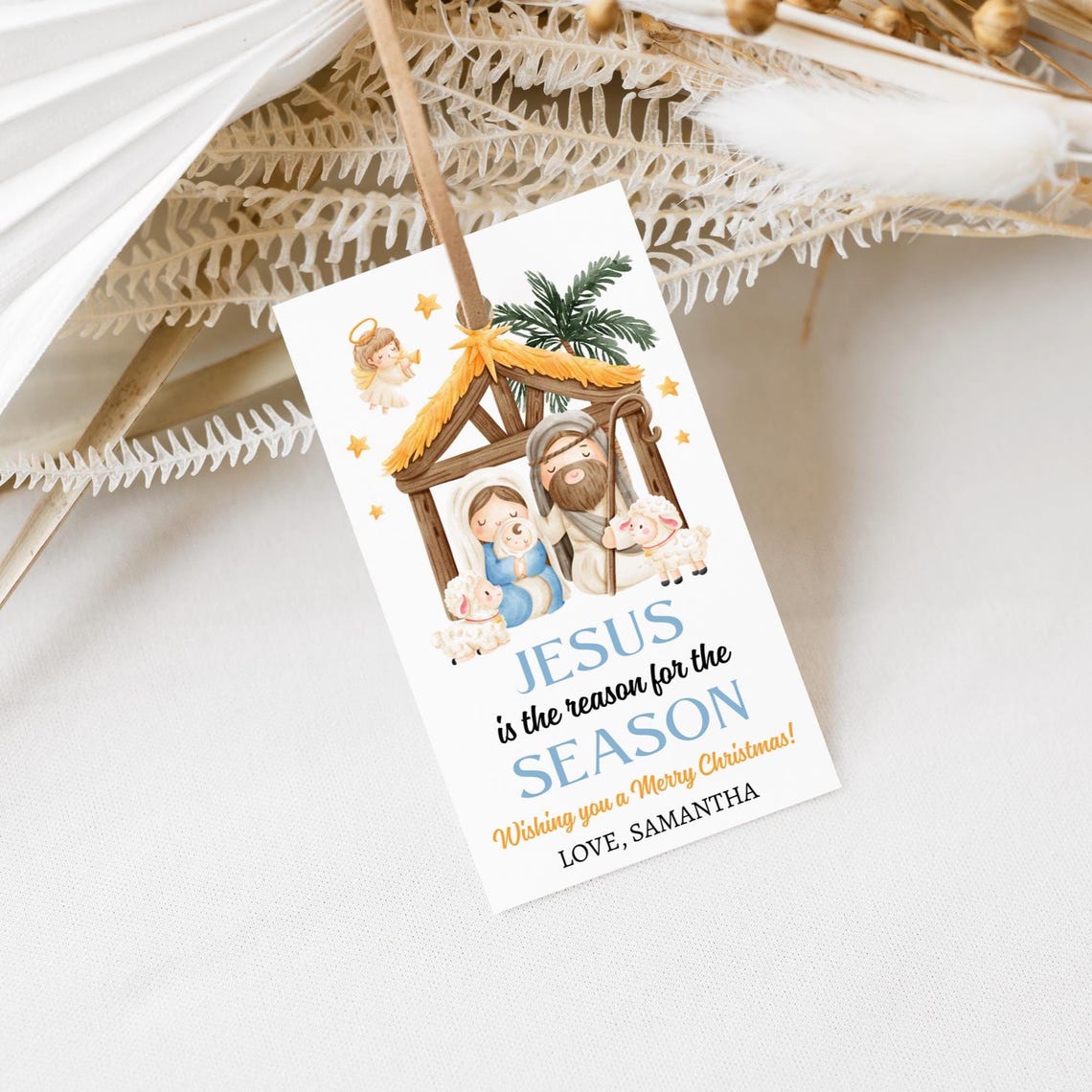 Nativity Christmas Tag Editable, Kids Sunday School Gift Label ...