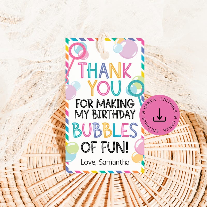 Bubble Birthday Labels - Etsy