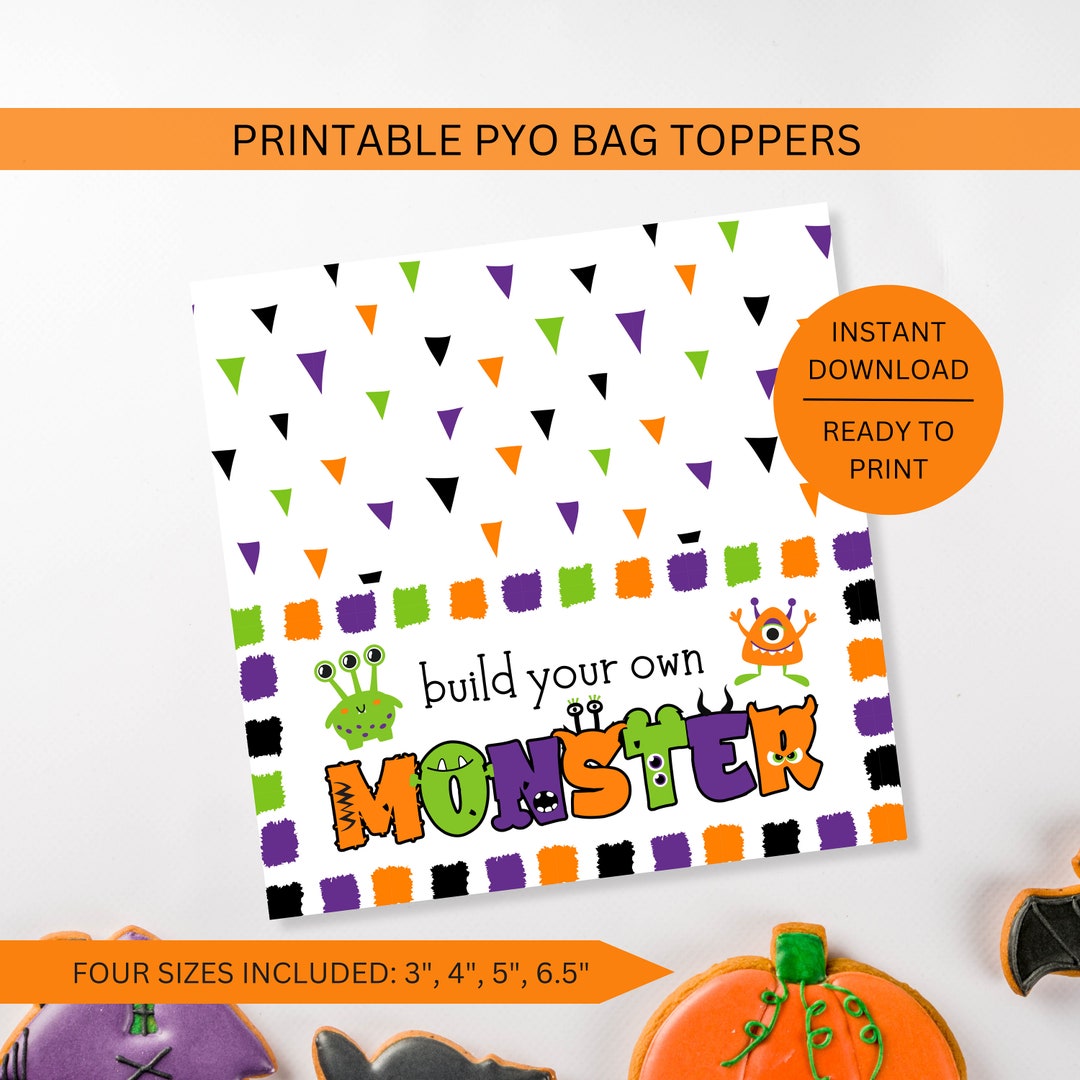 Build Your Own Monster Bag Toppers Halloween Printable, Make Your Own ...