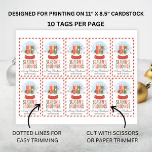 Book Christmas Editable Tag, Season's Readings Bookmas Holiday Label ...