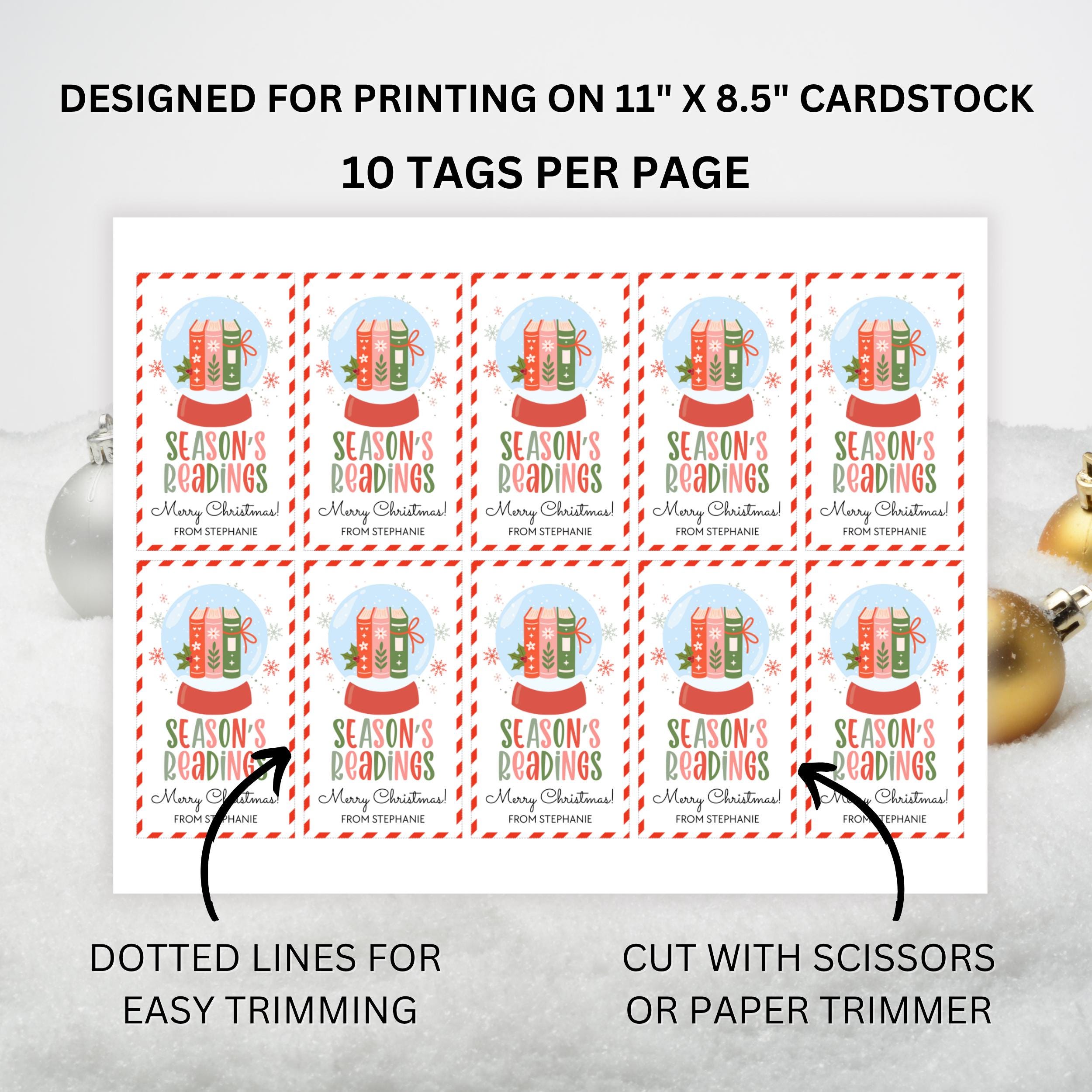 Book Christmas Editable Tag, Season's Readings Bookmas Holiday Label ...