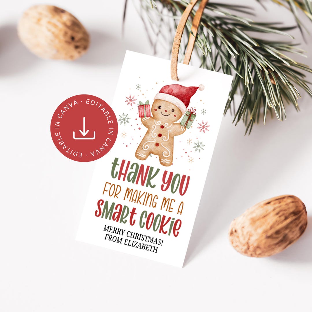 Teacher Christmas Gift Tag Editable: Printable Principal Holiday Thank ...