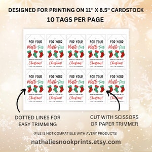 For Your Mistletoes Tag Editable, Christmas Socks Gift Tag Printable ...
