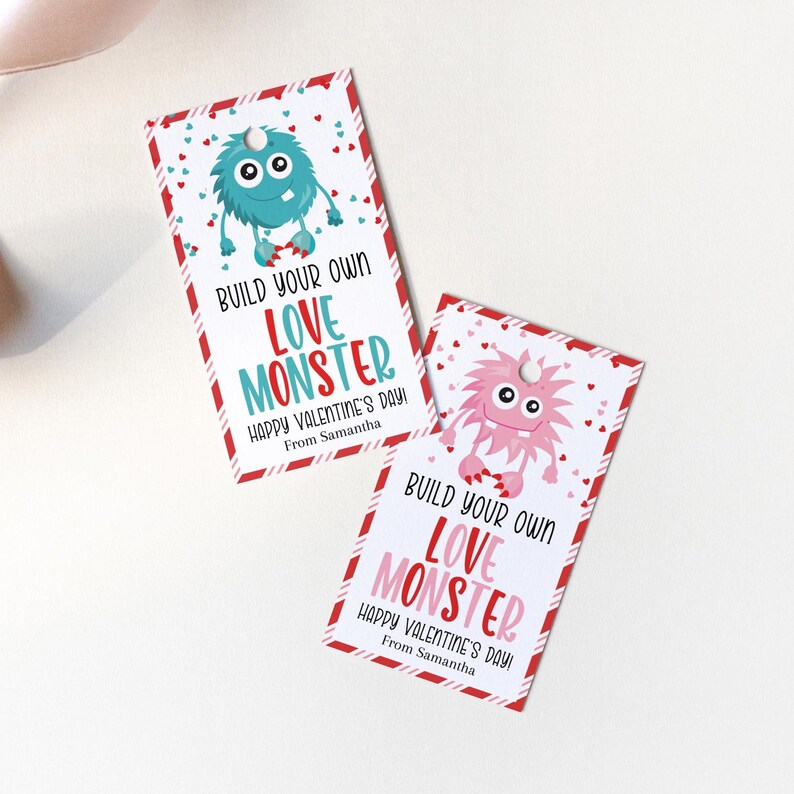 Build Your Own Monster Valentine Printable Tag, Make Your Own Valentine ...