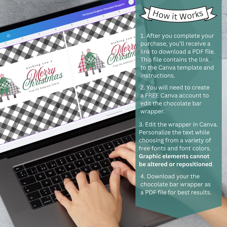 Printable Christmas Chocolate Bar Wrapper: Editable Holiday Candy Party ...