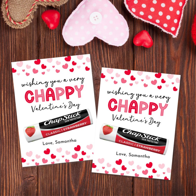 Valentine's Day Lip Balm Card Holder: Galentine's Day Friend Coworker ...