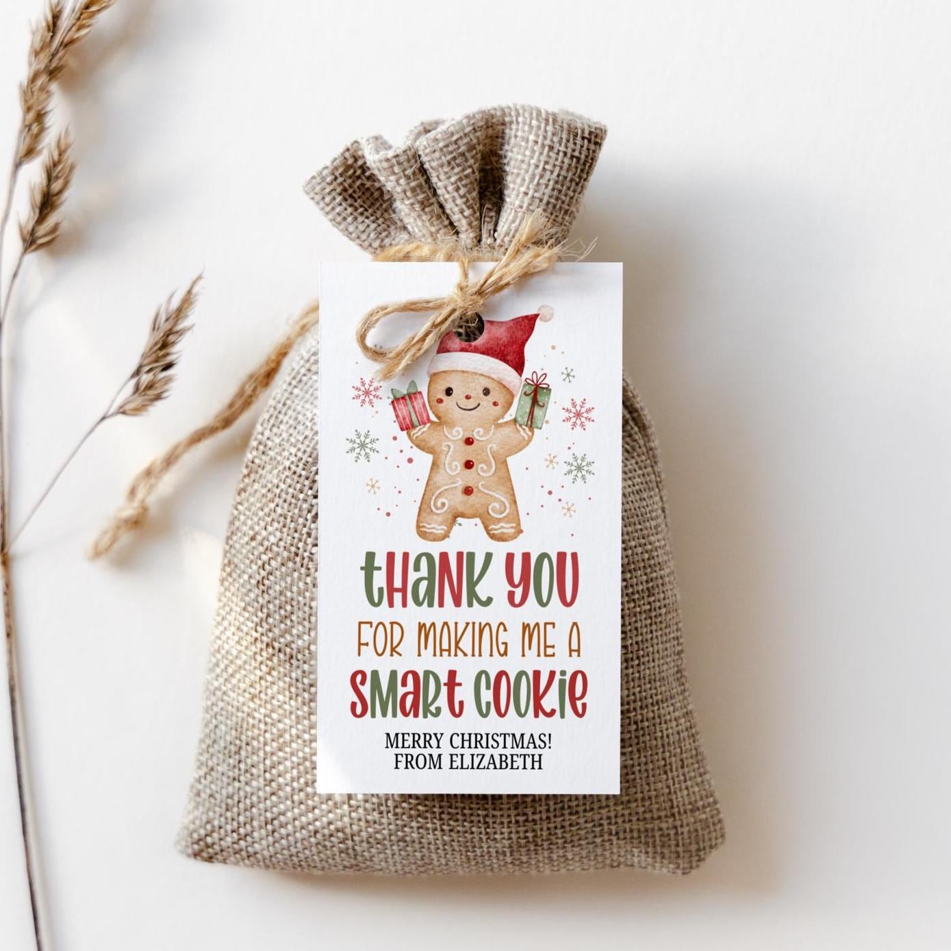 Teacher Christmas Gift Tag Editable: Printable Principal Holiday Thank ...