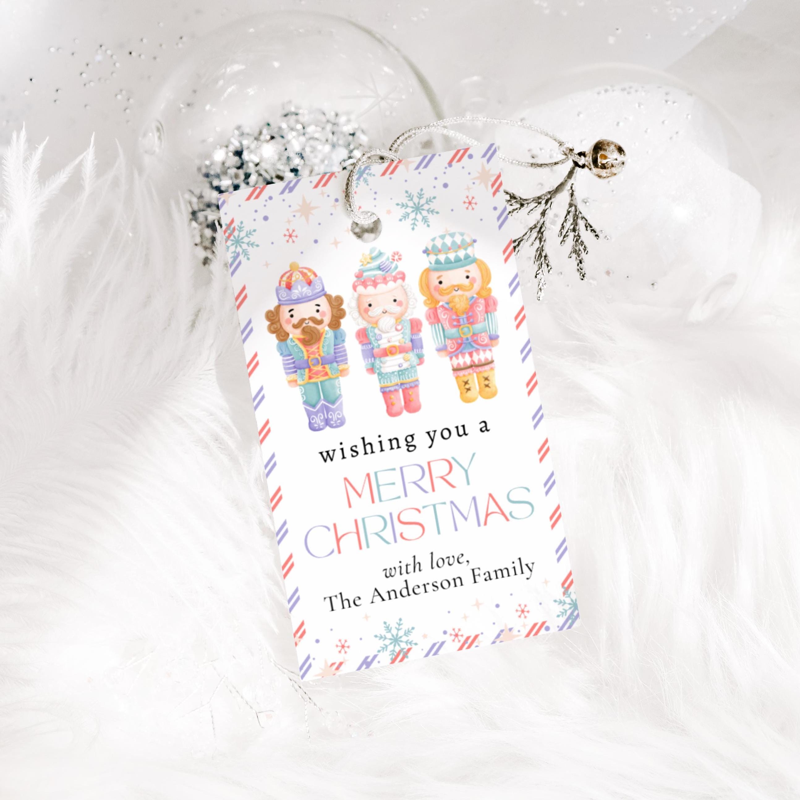 Pastel Nutcracker Christmas Gift Tag Editable, Printable Holiday Kids ...