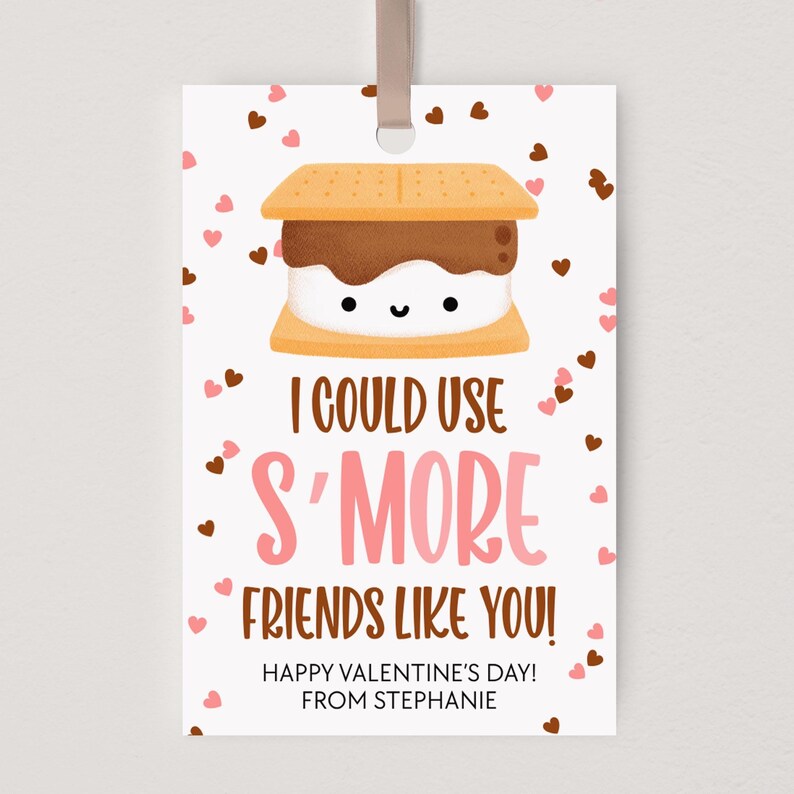 Valentine's Day Smores Tag Editable: S'mores Kit Classroom, School ...