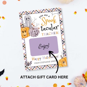 Halloween Gift Card Holder Spooktacular Teacher Editable, School Staff ...