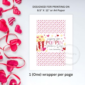 Popcorn Valentine Wrapper Editable, Printable Microwave Popcorn Happy ...