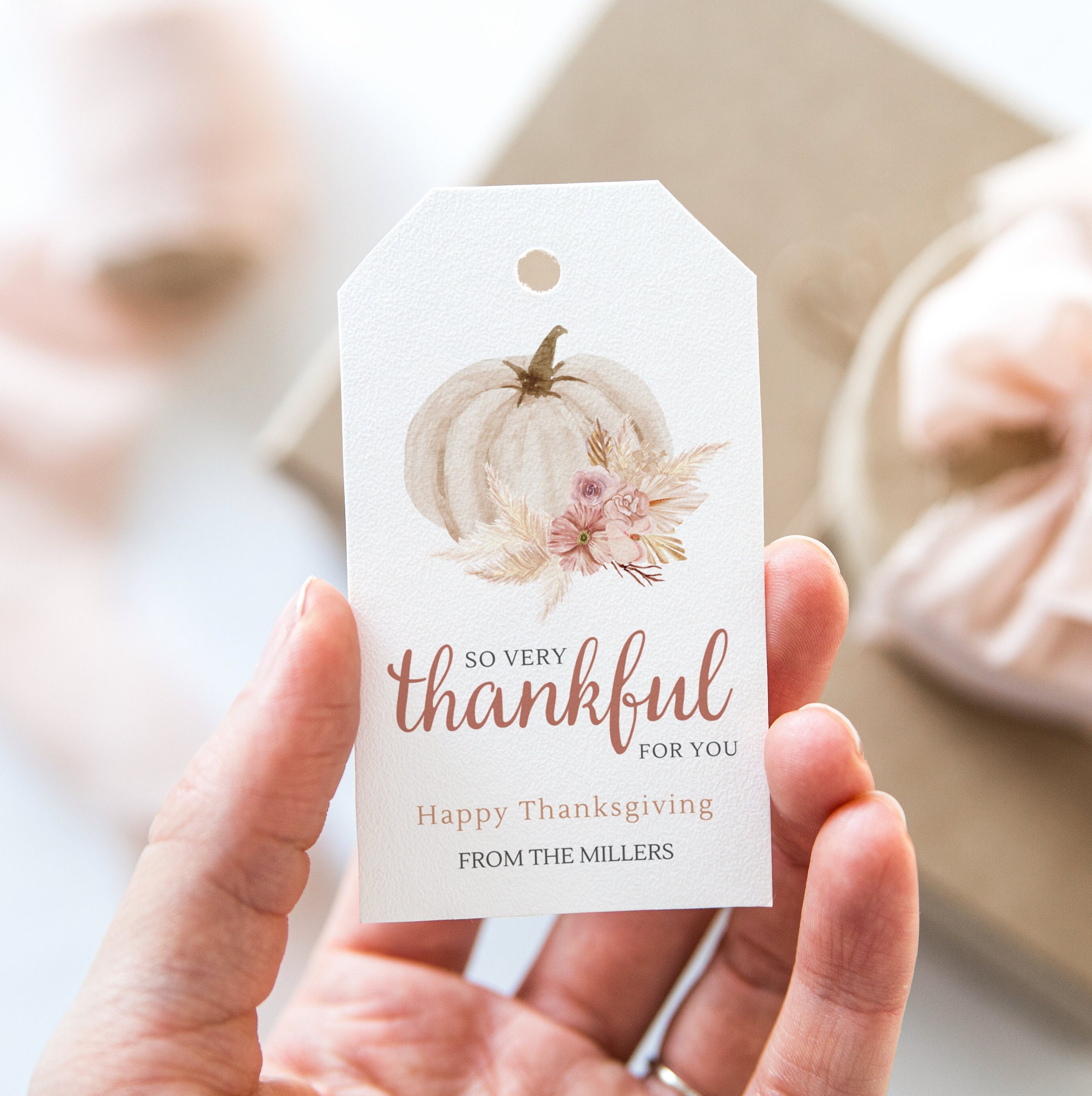 So Very Thankful for You Editable Gift Tag, Personalized Custom Fall ...
