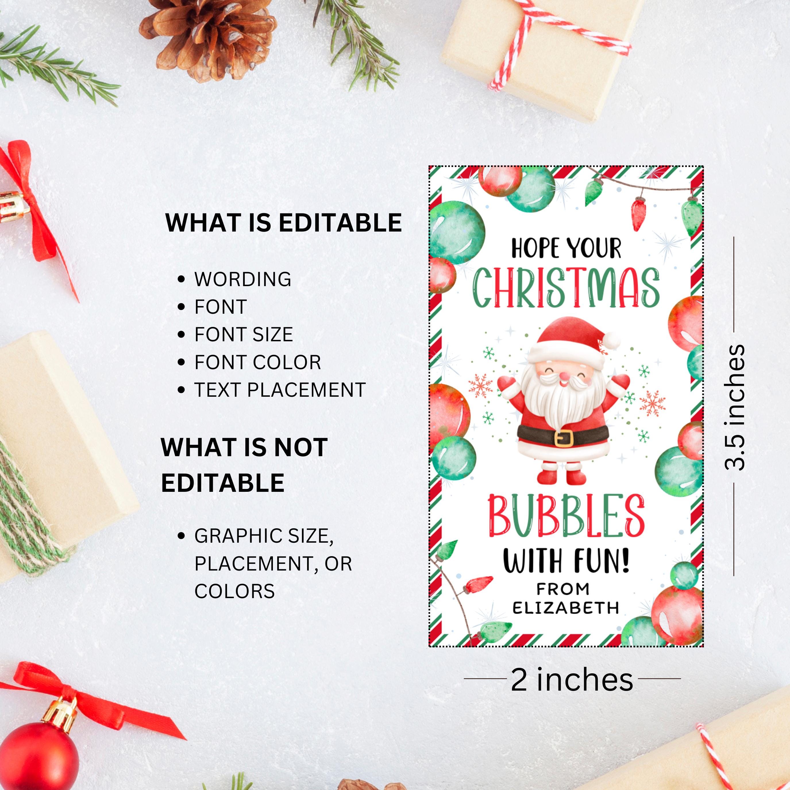 Christmas Bubbles Gift Tag Printable, Kids Holiday Classroom Daycare ...