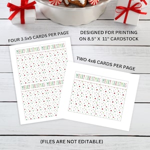 Merry Christmas Cookie Card Backer 4x6, Printable Mini Holiday Cookie ...