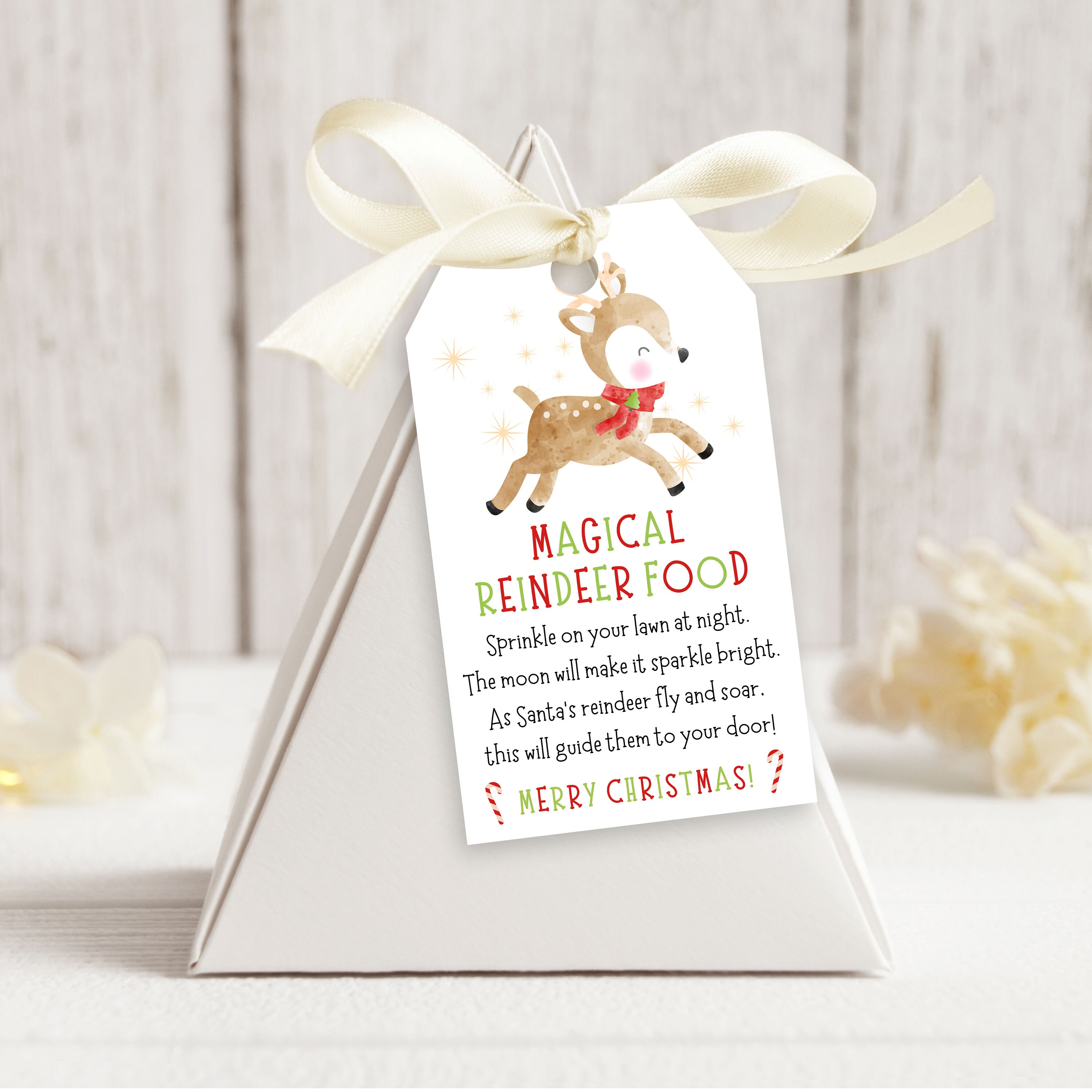 Magical Reindeer Food Tag Christmas Printable Label, Magic Reindeer ...