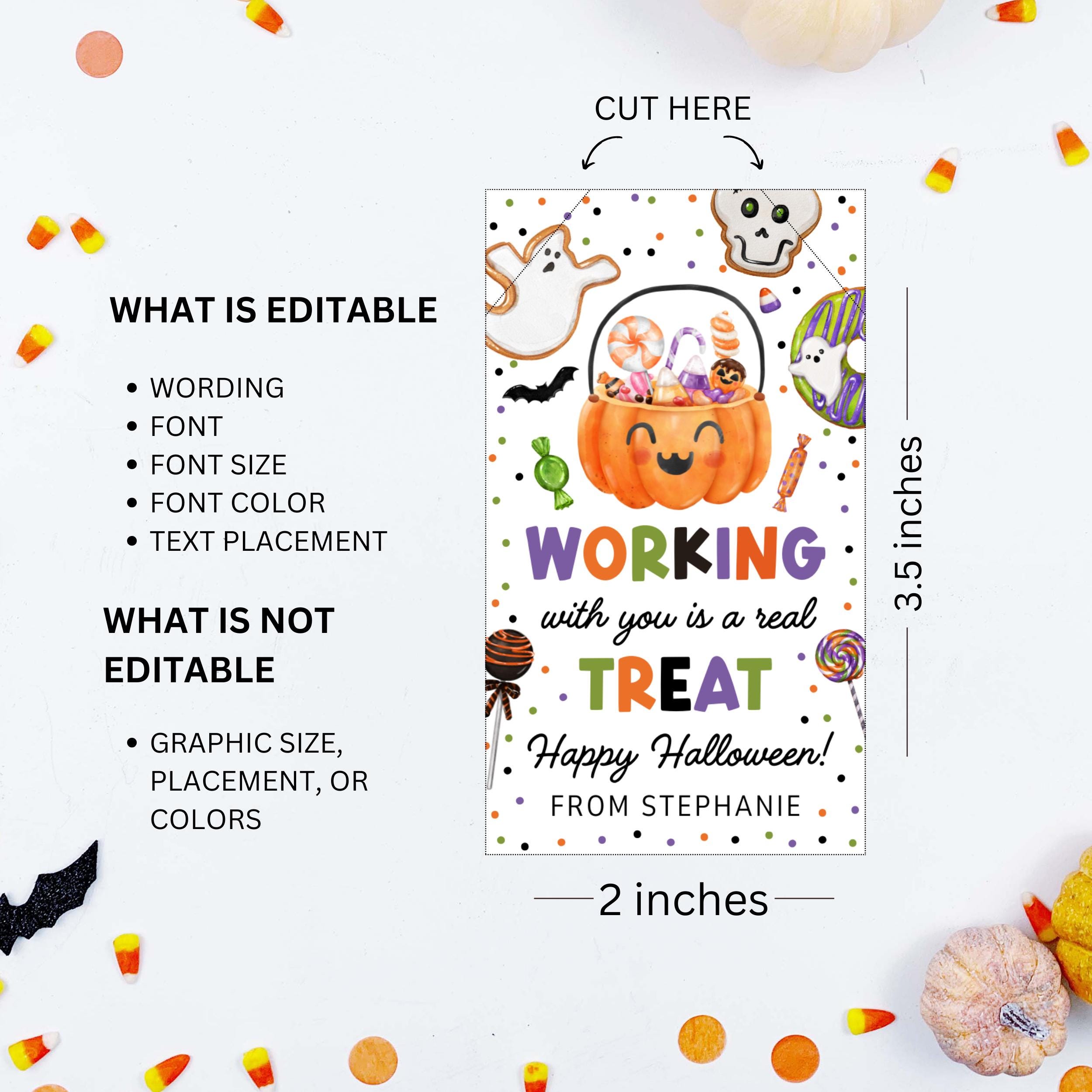 Halloween Coworker Tags Editable, Printable Teacher Employee Staff ...