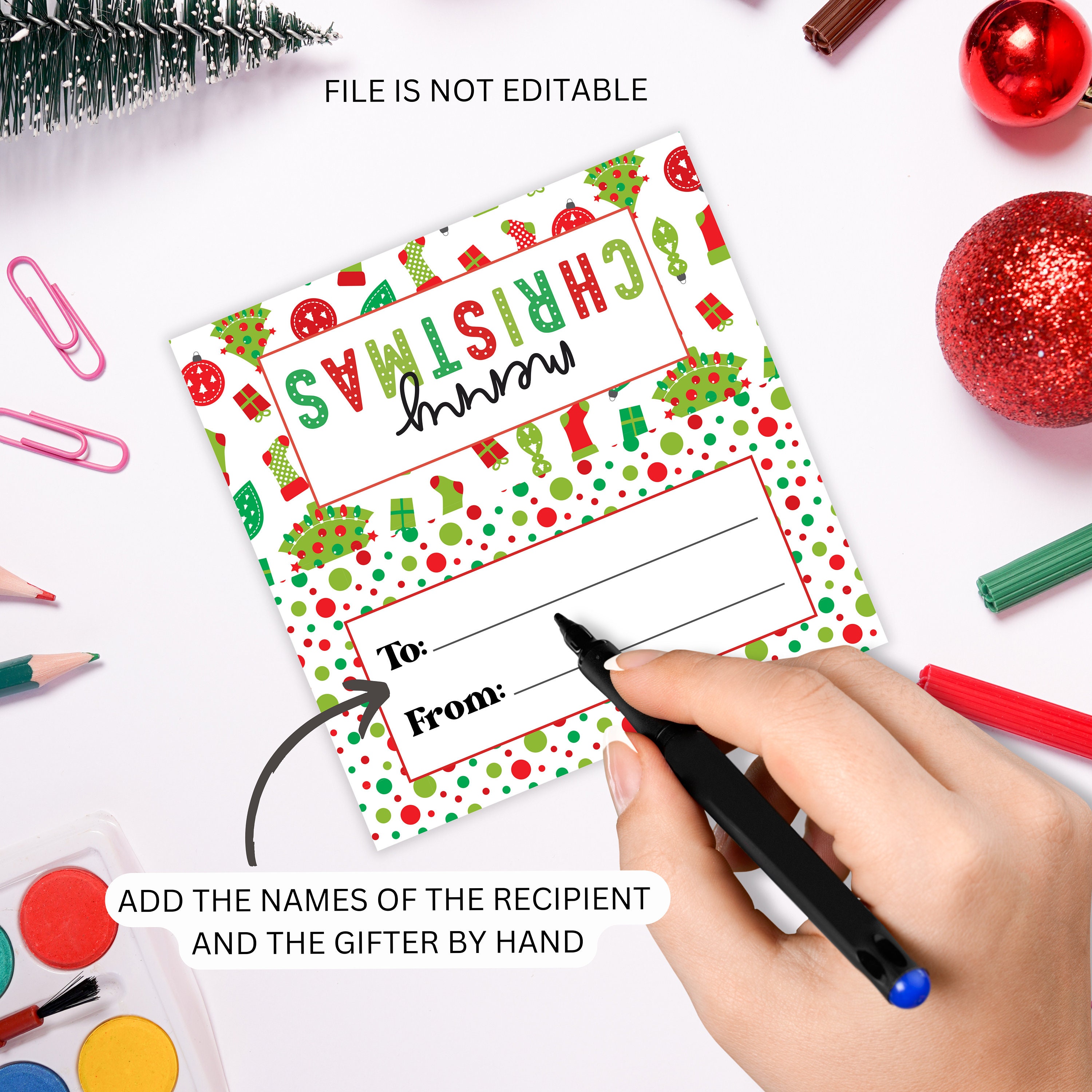 Merry Christmas Bag Toppers Printable, Holiday Cookie Treats Candy ...