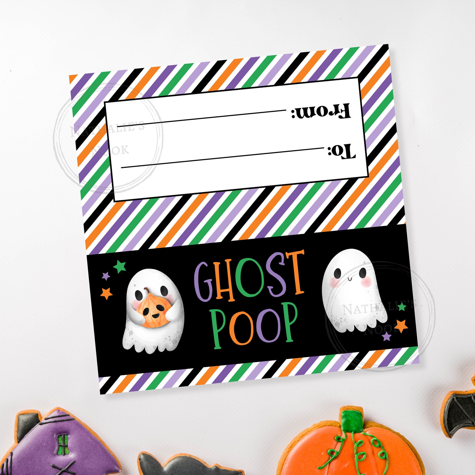 Ghost Poop Bag Topper Happy Halloween Printable Marshmallow ...