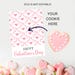 Bow Valentine Coquette Pink Cookie Card Mini Backer Printable, Happy ...