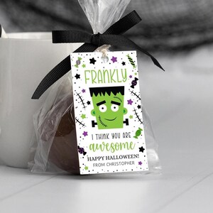 Frankenstein Tag Editable, Boy Halloween Tag Printable, Classroom ...
