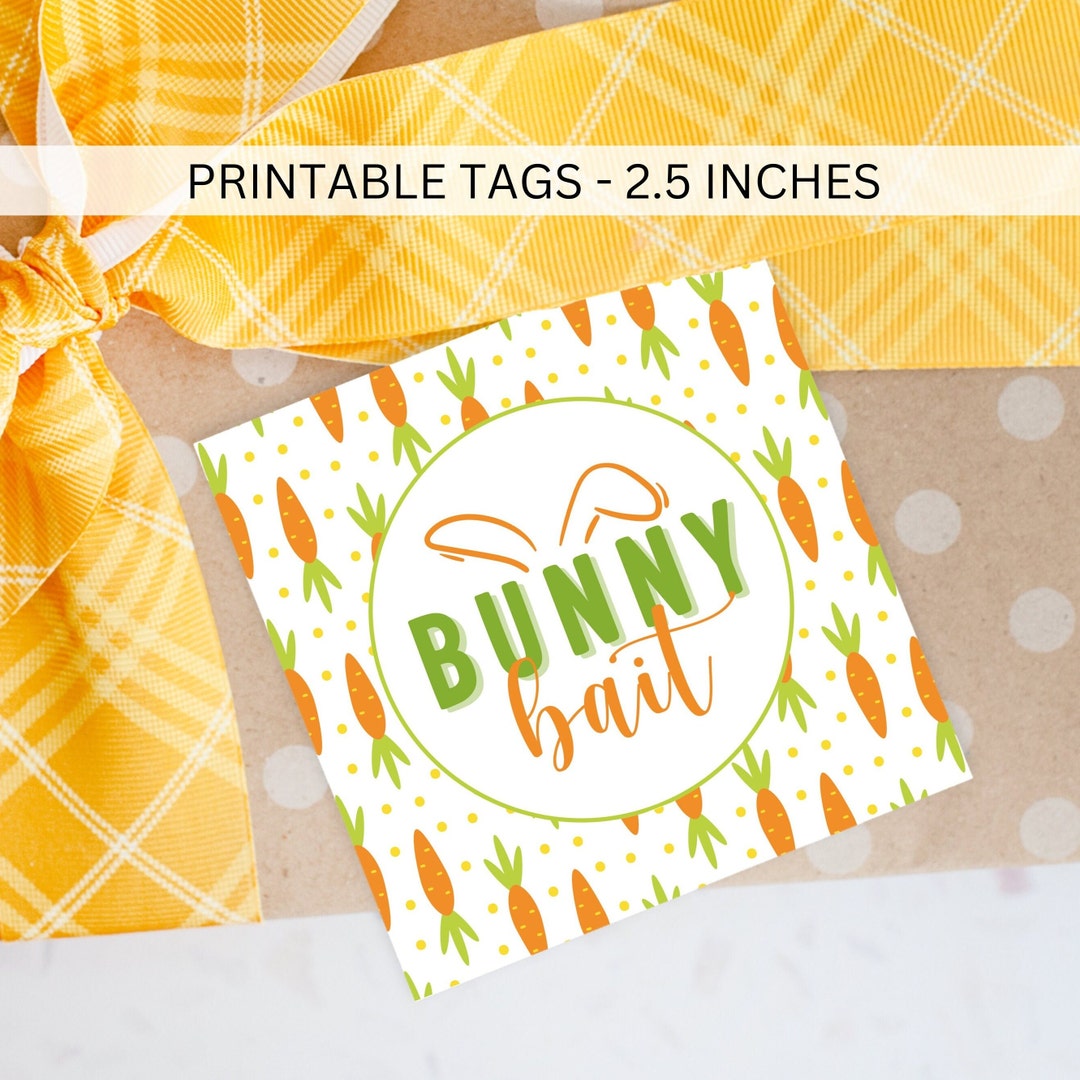Bunny Bait Cookie Gift Tag Printable for Students, Bunny Bait Digital ...