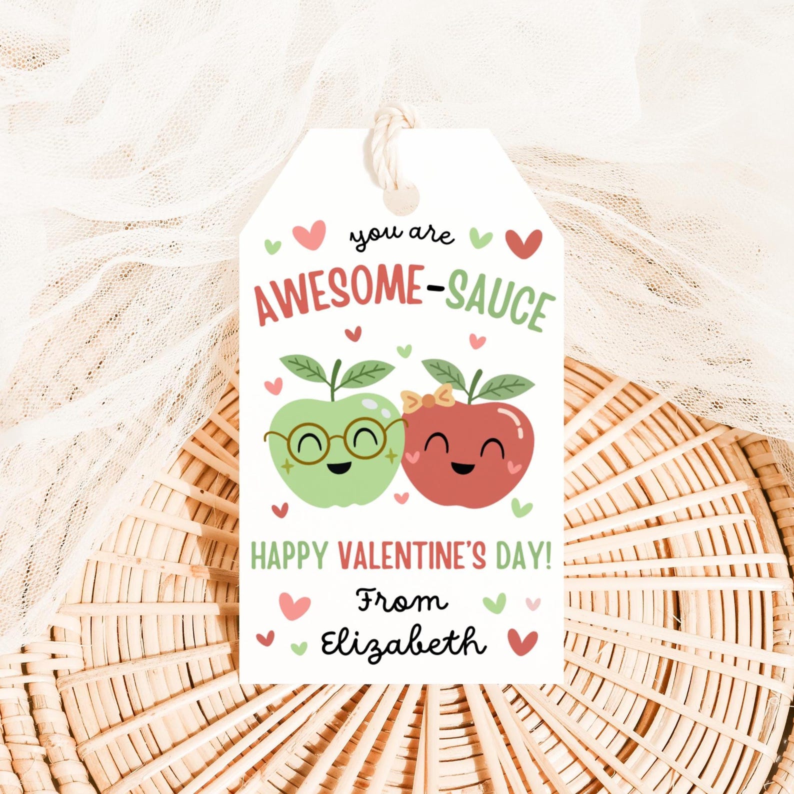 Applesauce Tag Valentine Printable, Awesome Sauce Happy Valentine's Day ...
