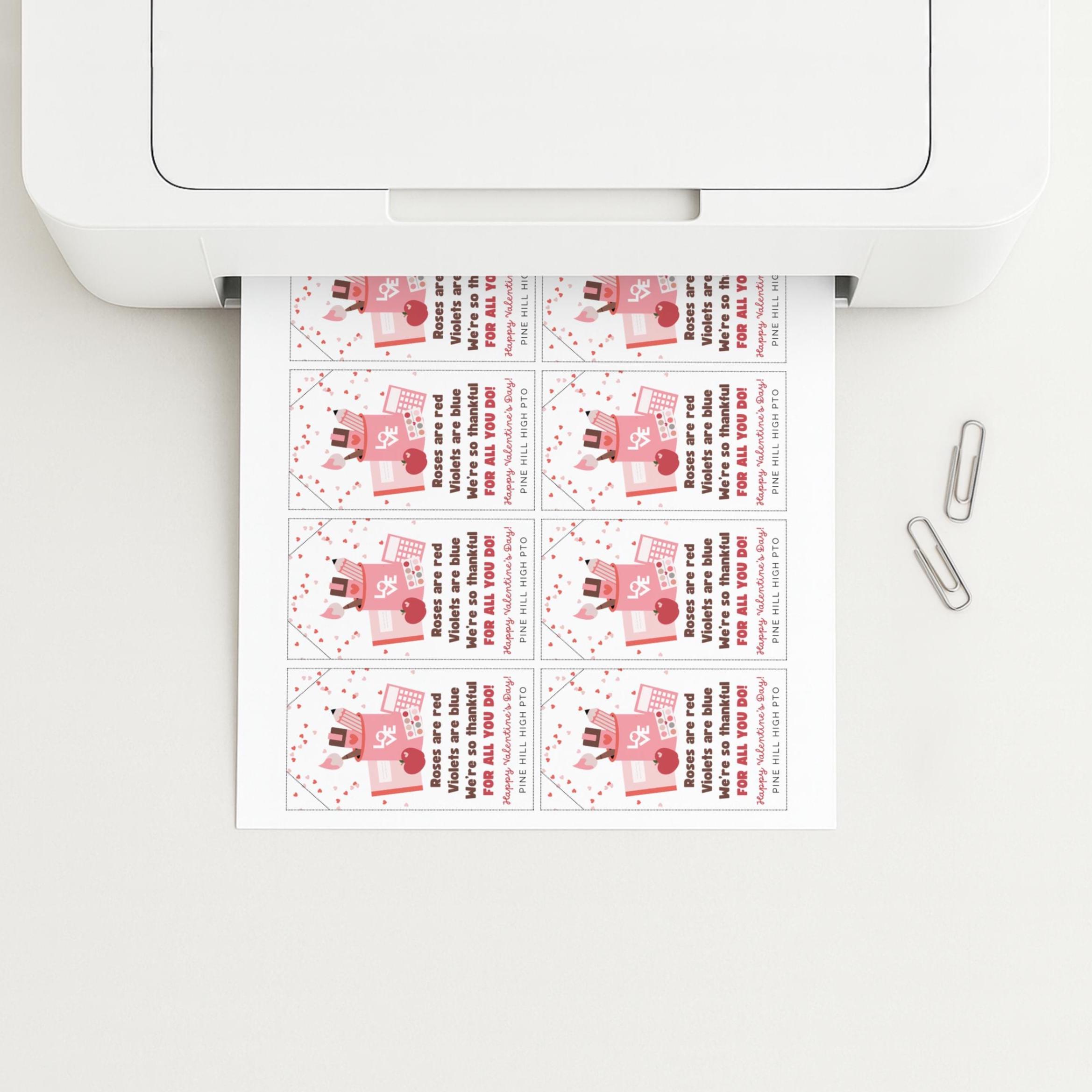 Gift Tag Teacher Valentine Editable Printable Template, School ...