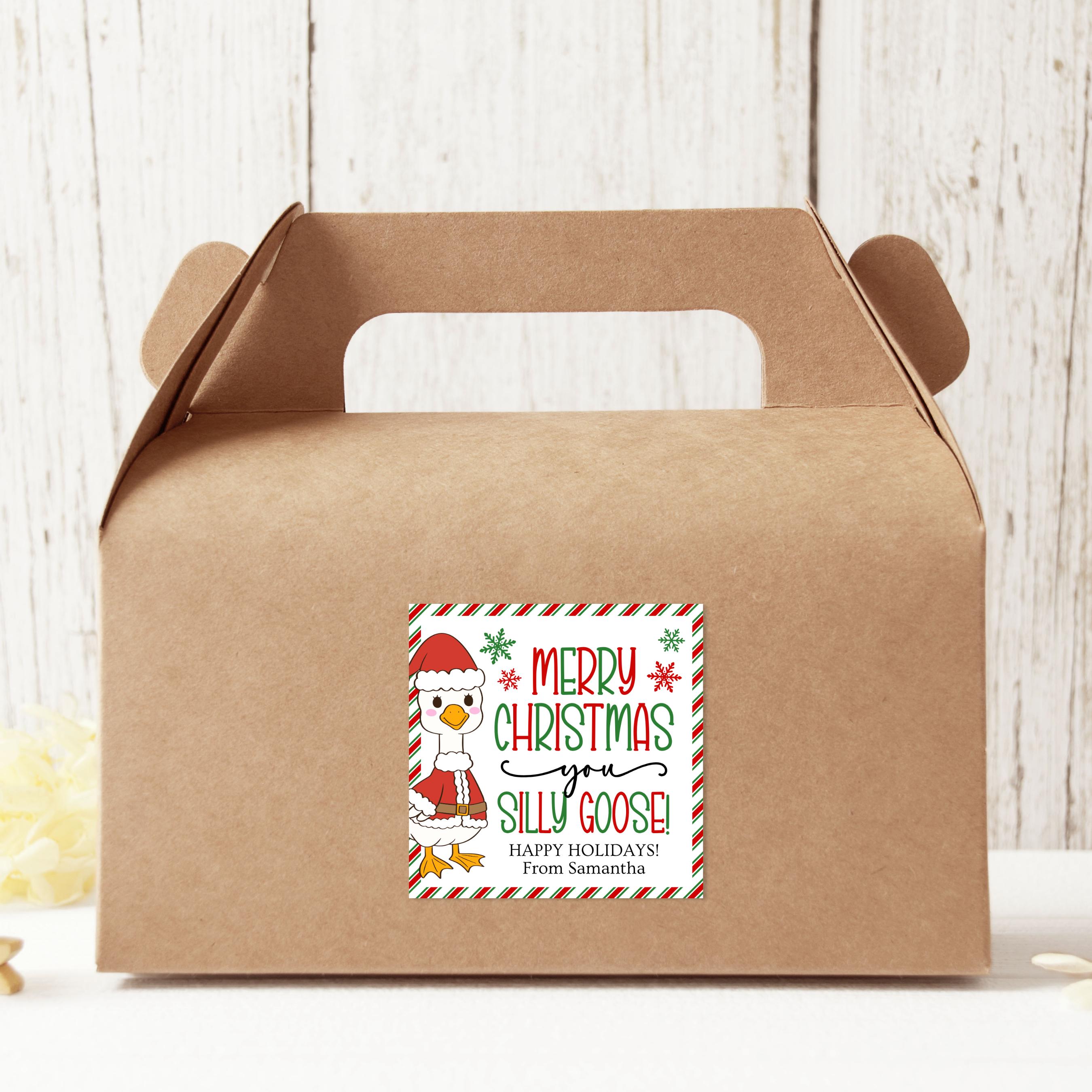 Silly Goose Christmas Gift Tag Editable, Kid Classroom Funny Holiday ...