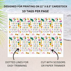 Sip Sip Hooray It's Summer Vacay Teacher Appreciation Tag, End of ...