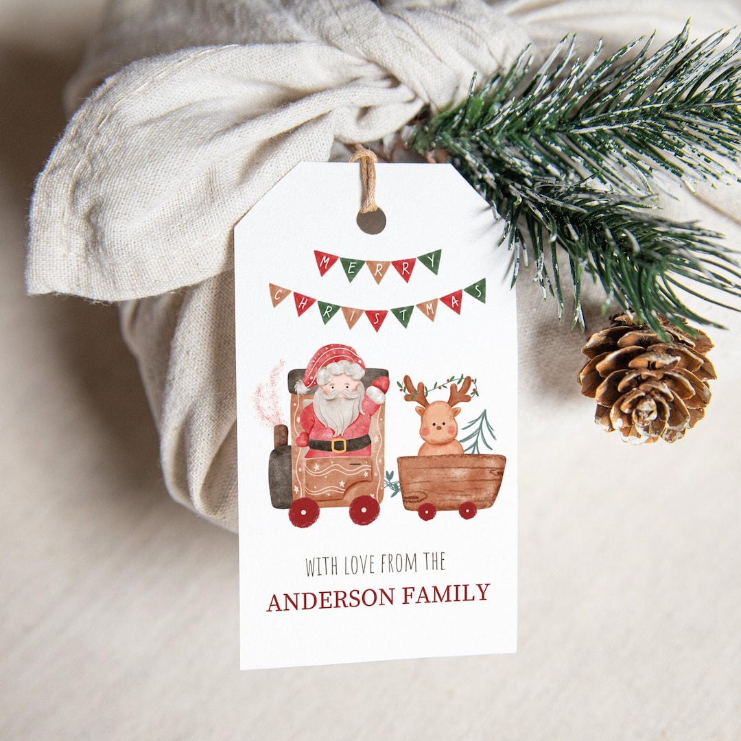Edit Christmas Tags Printable Custom Santa Clause Holiday - Etsy