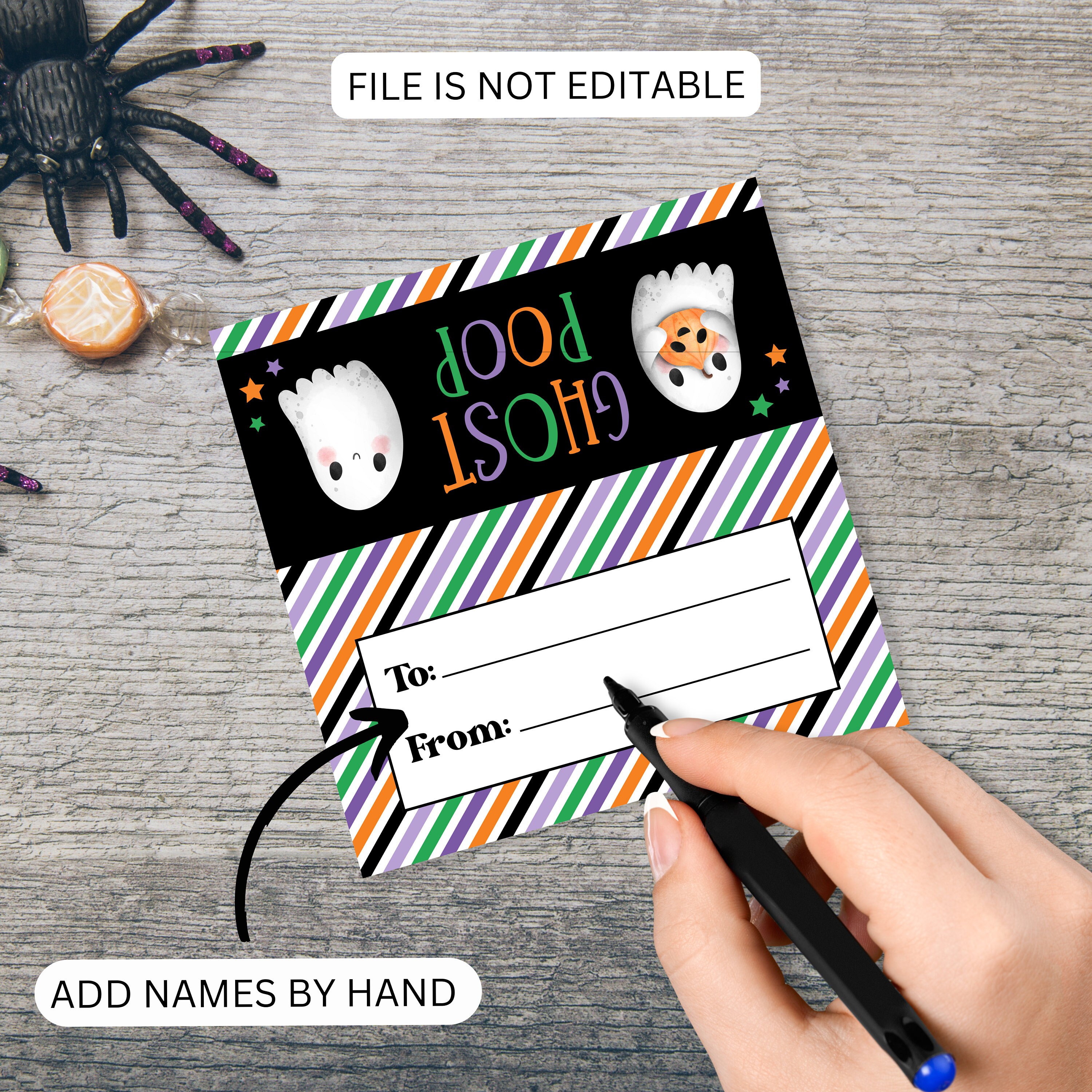 Ghost Poop Bag Topper Happy Halloween Printable Marshmallow ...