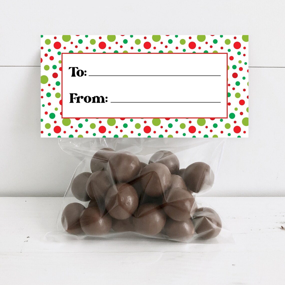 Merry Christmas Bag Toppers Printable, Holiday Cookie Treats Candy ...