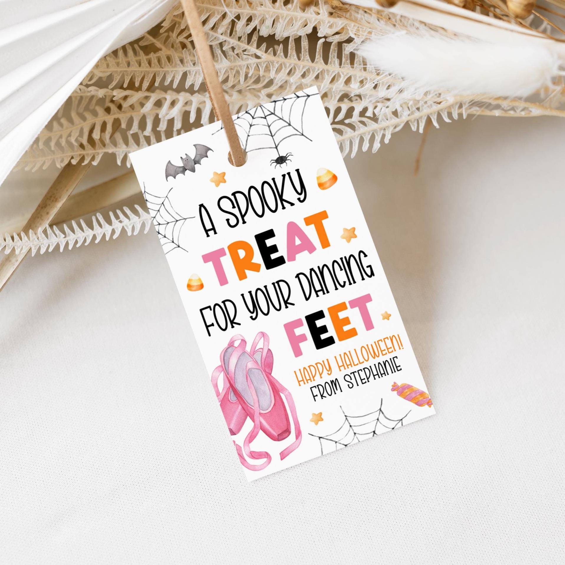 Ballerina Halloween Tag Editable, Ballet Dancer Printable Treat Candy ...