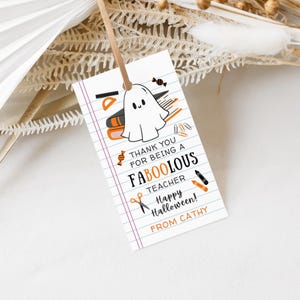 Faboolous Teacher Tag Editable Printable for Happy Halloween Thank You ...