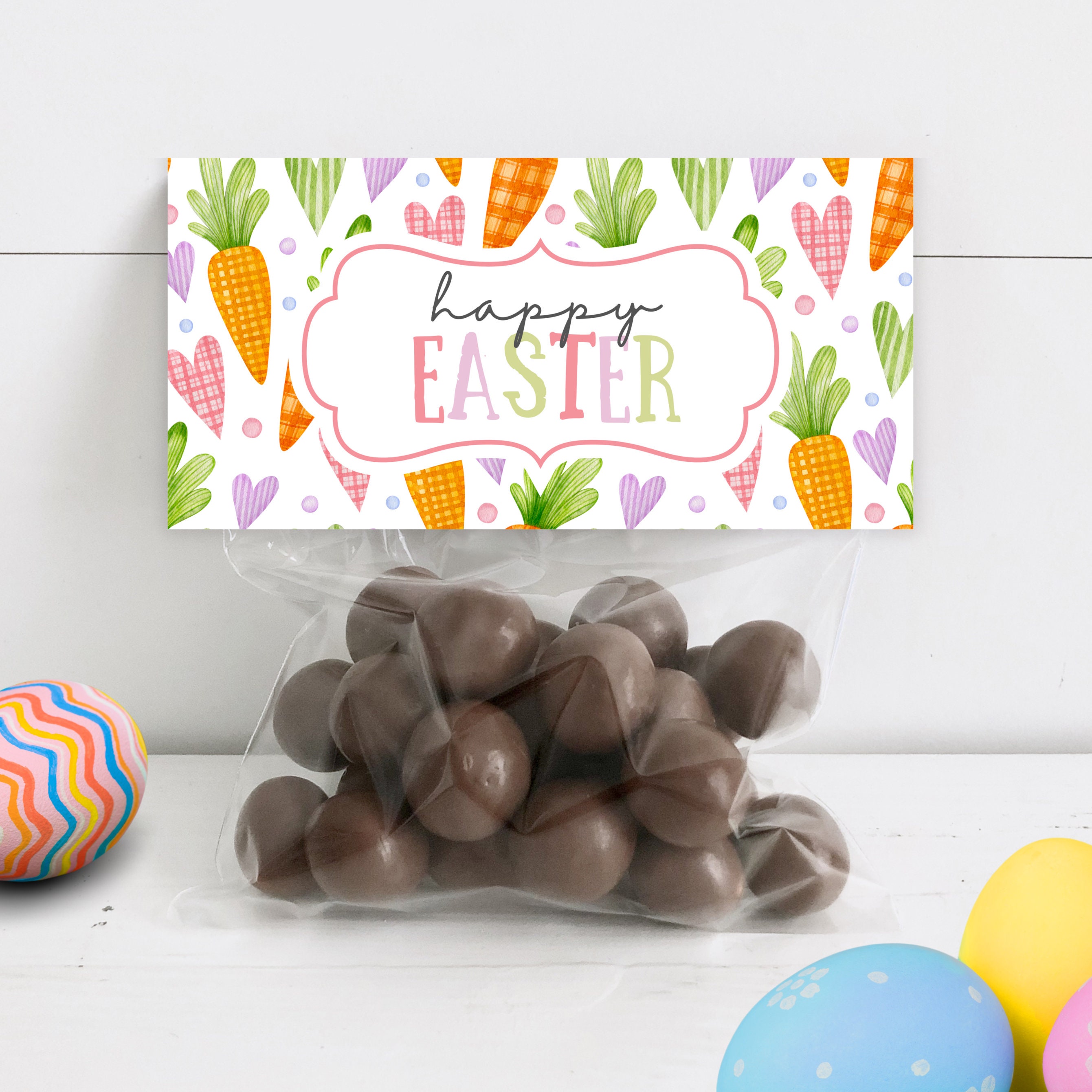 Easter Treat Bag Topper Printable for Kids Favors, Happy Easter Cookie ...