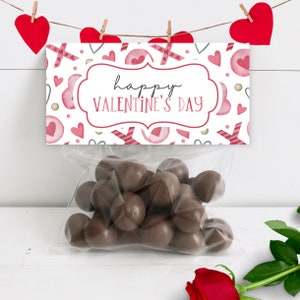 Happy Valentine's Day Toppers Printable, Class Gift Hearts Cookie ...