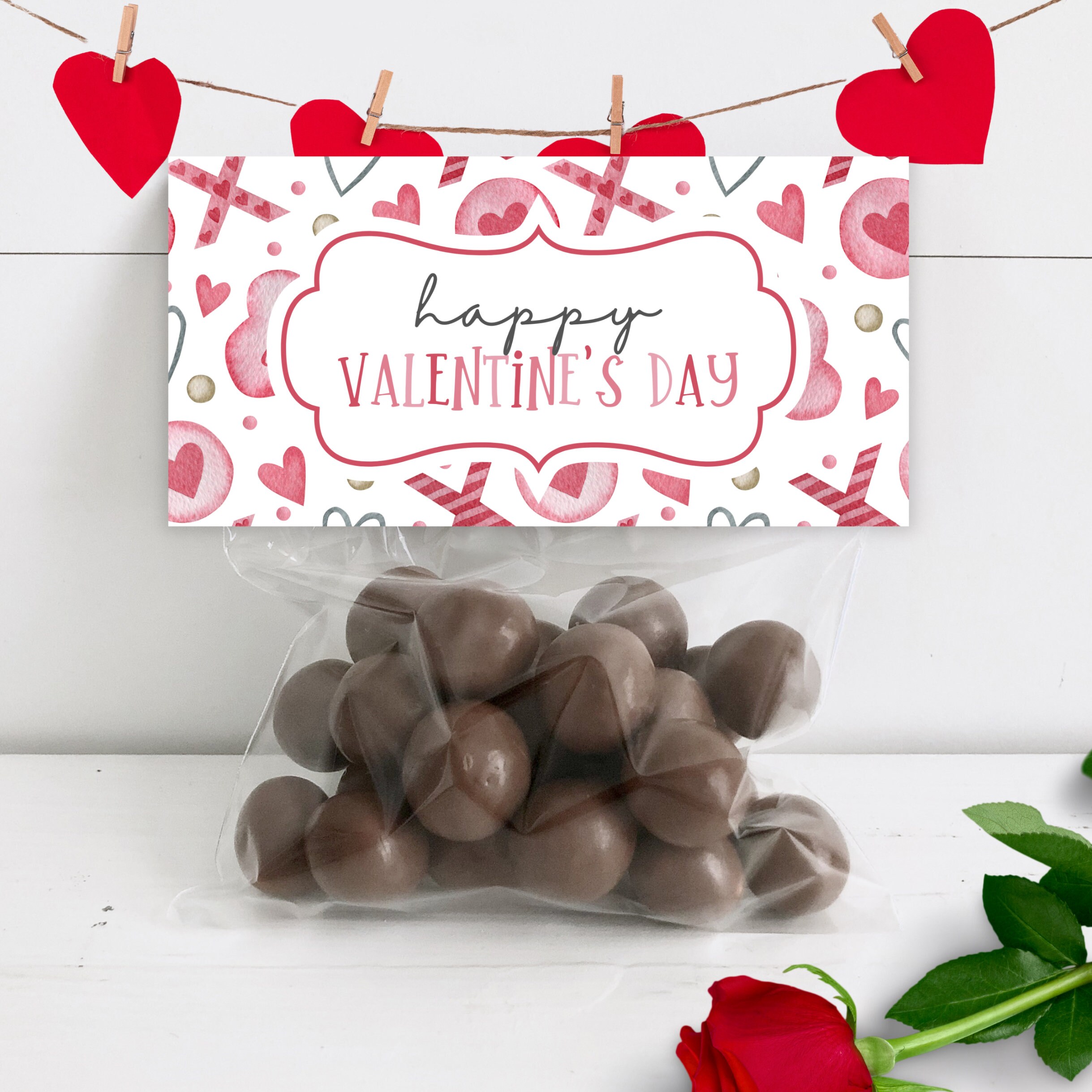 Happy Valentine's Day Toppers Printable, Class Gift Hearts Cookie ...