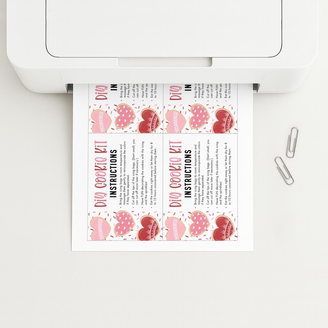 DIY Valentine's Day Cookie Instructions Card Printable: Do It Yourself ...