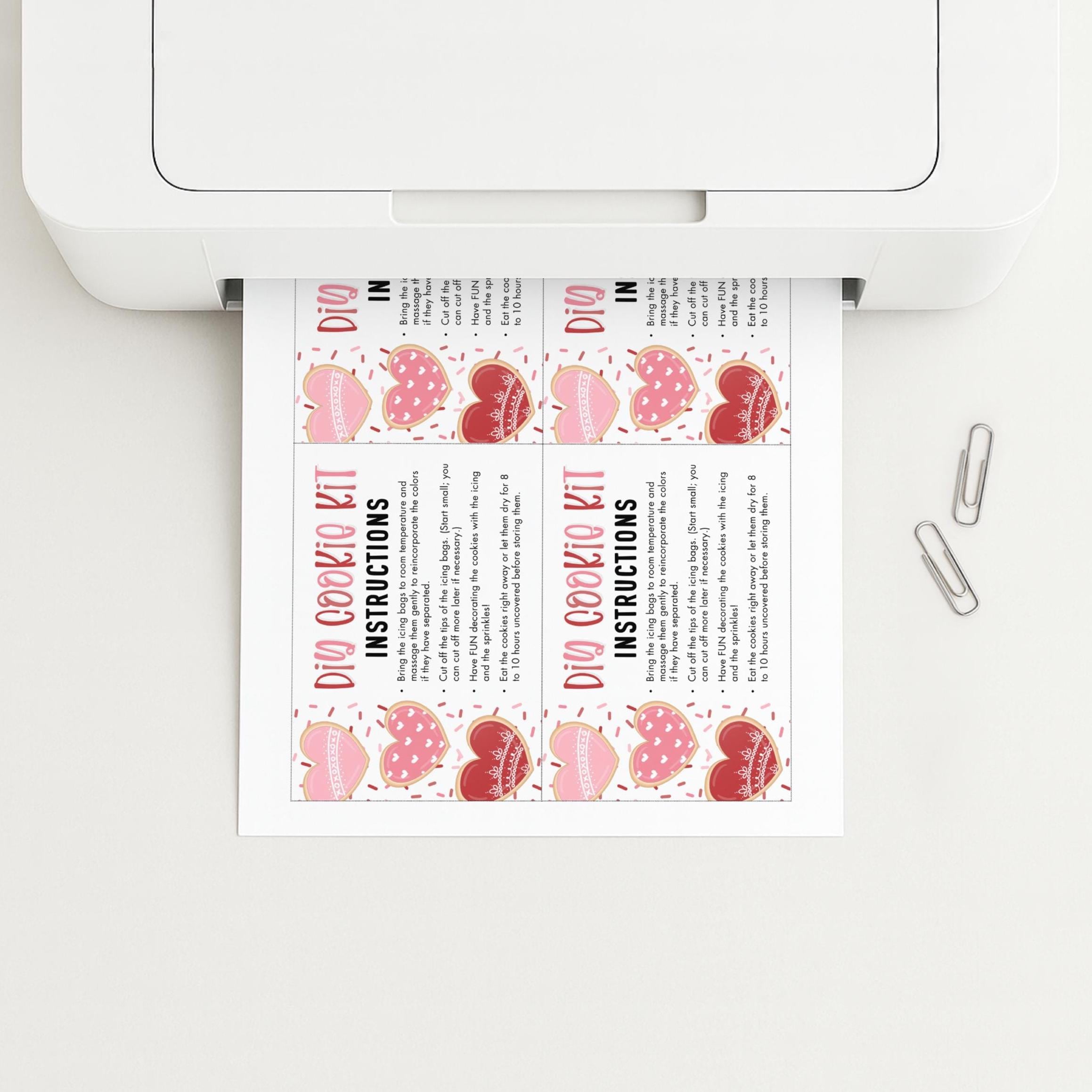 DIY Valentine's Day Cookie Instructions Card Printable: Do It Yourself ...