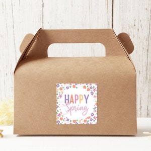 Happy Spring Cookie Tag Printable Floral 2.5 Inches, Downloadable 3 ...
