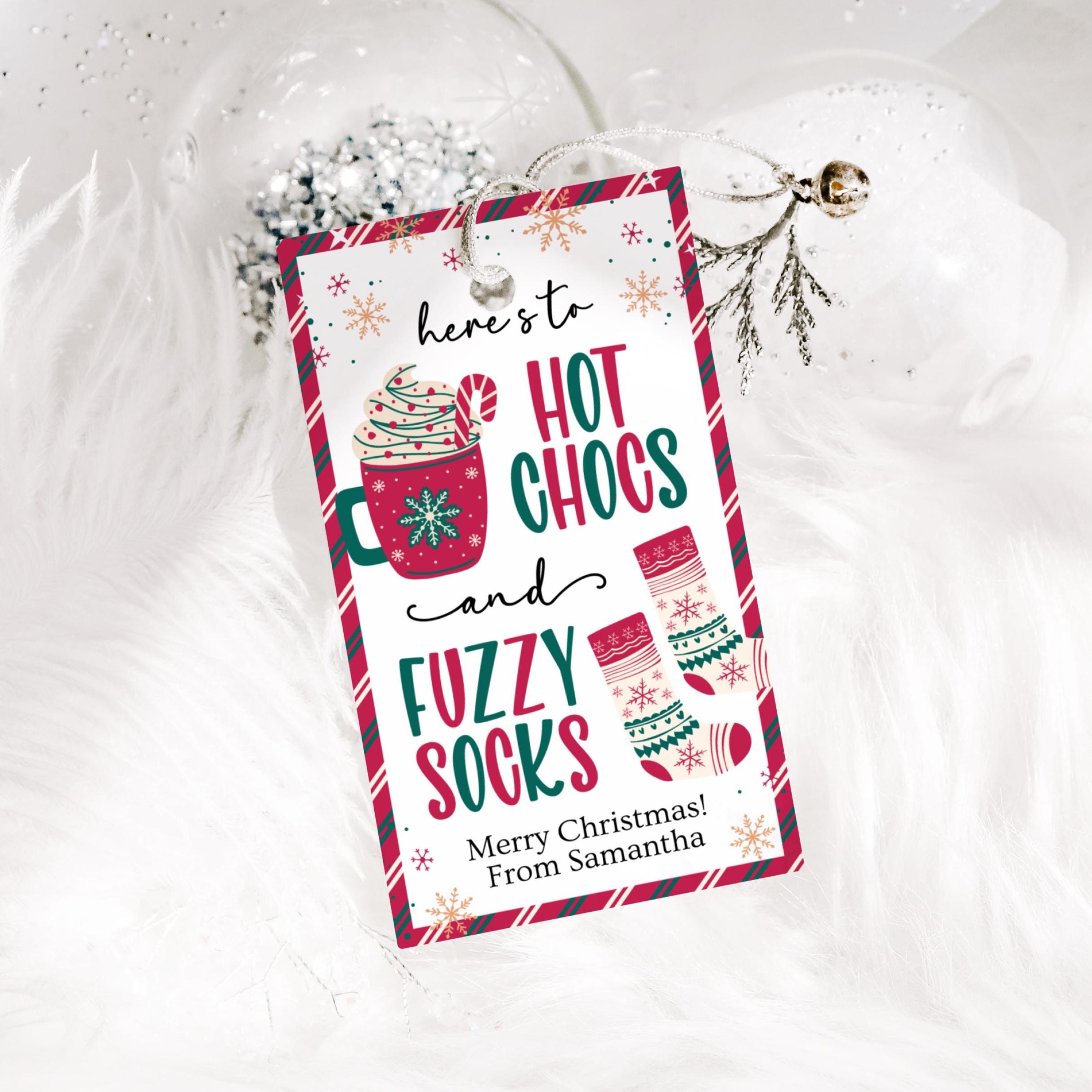 Hot Chocs and Fuzzy Socks Christmas Gift Tag: Hot Cocoa Cozy Holiday ...