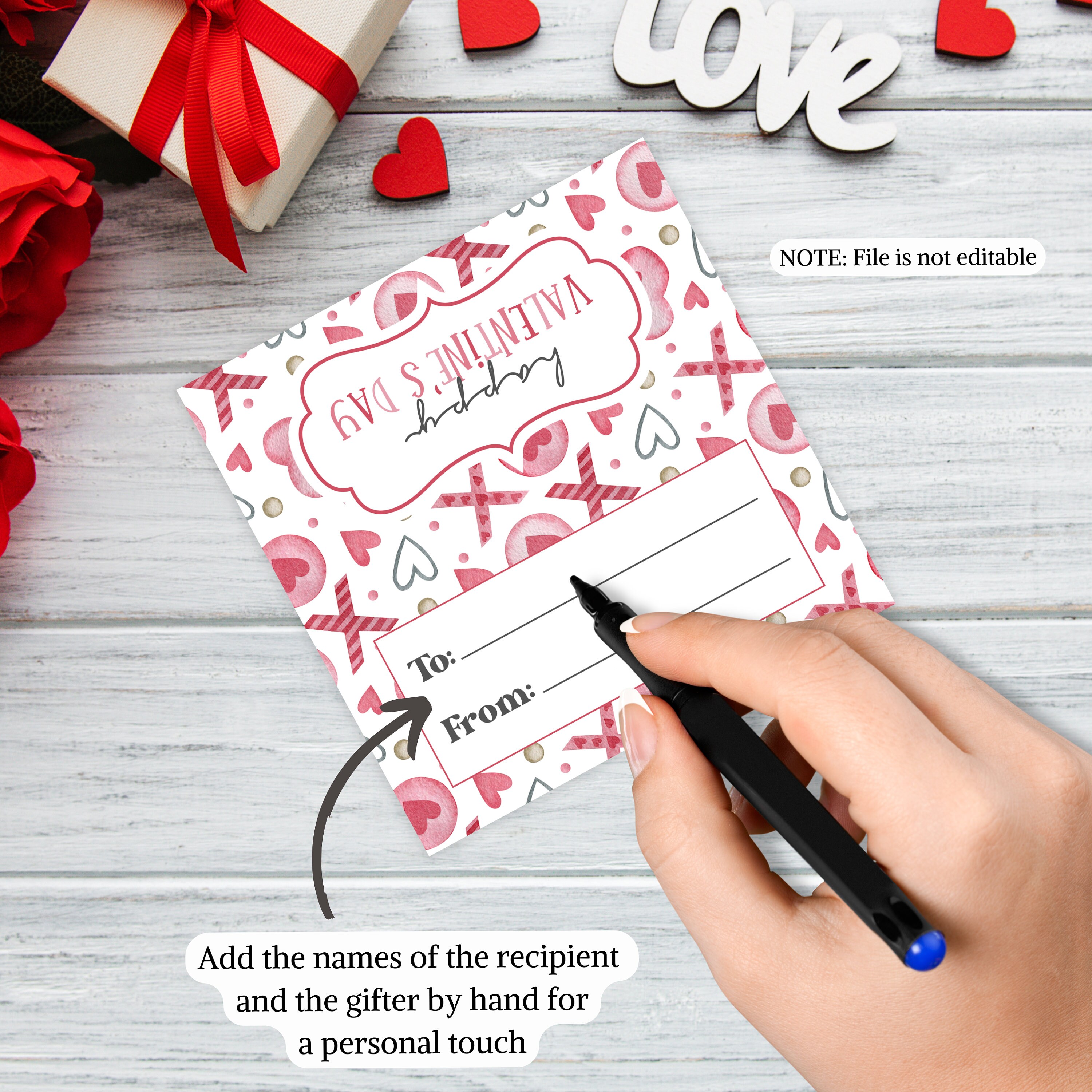 Happy Valentine's Day Toppers Printable, Class Gift Hearts Cookie ...